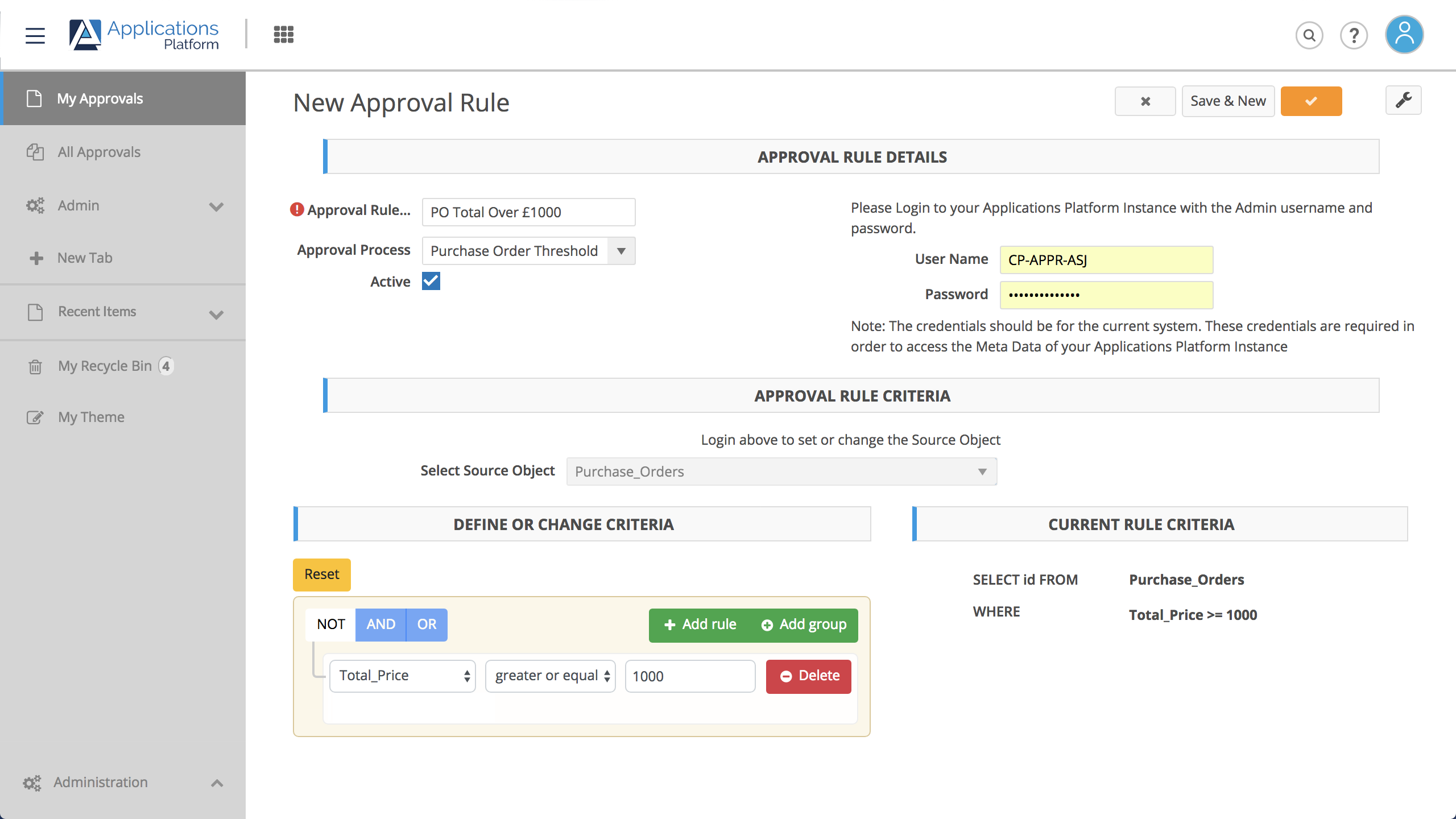 Approval Workflow Template | Applications Platform